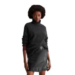 Marc O'Polo Damen Strickpullover "aus Soft Wool Stretch"anthra melange, Gr. XS, MARC O'POLO DENIM, unifarben, Obermaterial: 72% Schurwolle, 26% Polyamid, 2%