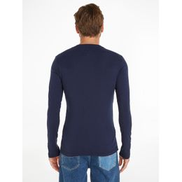 Tommy Jeans Herren Langarmshirt "TJM ORIGINAL RIB LONGSLEEVE", schwarz, Basic, Gr. XL, unifarben, Obermaterial: 100% Baumwolle, Shirts