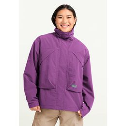 Jack Wolfskin Damen Funktionsjacke "FIND THE WILD JKT W", lila, Gr. L, kariert, unifarben, Web, Obermaterial: 86% Polyamid, 14% Elasthan. Futter:
