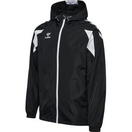 Hummel Herren Allwetterjacke "HMLCORE 2.0 ALL-WEATHER JACKET", schwarz-wei&szlig;, Gr. XXL, kontrastfarbene Details, unifarben mit Farbeins&auml;tzen, Web,