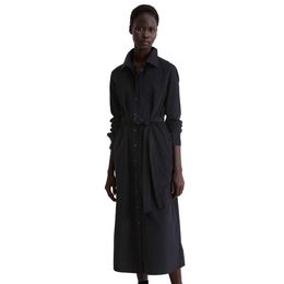 Marc O'Polo MARC O'POLO Damen Midikleid "aus softem Organic Cotton-Lyocell-Mix", schwarz, Gr. 38, unifarben, Obermaterial: 79% Baumwolle, 21% Lyocell, Kleider