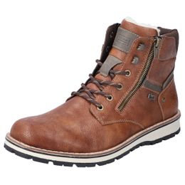 Rieker Herren Winterboots, Gr. 45, braun, Nubuklederimitat, Schuhe, mit komfortabler Rieker TEX-Ausstattung, Freizeitschuh, Schn&uuml;rschuh