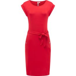 Ragwear Damen Sommerkleid "Taggien"rot, Gr. L, Material: 95% Viskose, 5% Elasthan, Kleider, Knielanges, leichtes Midikleid