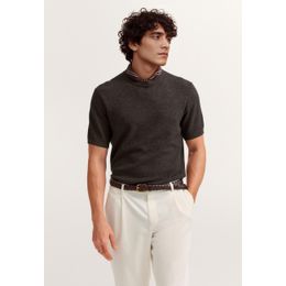 Bugatti Herren T-Shirt, schwarz, Gr. S, unifarben, 75% Baumwolle, 25% Polyacryl, Shirts, Regular Fit aus einem Baumwollmix