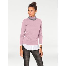 Heine Damen Rollkragenpullover "Rollkragen-Pullover", rosa, Gr. 34, unifarben, 100% Baumwolle, Pullover