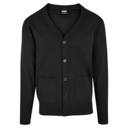 Urban Classics Herren Cardigan "Urban Classics Herren Fine Cardigan", schwarz, Gr. L, unifarben, 100% Polyimid, Strickjacken