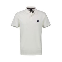 Lerros Herren Poloshirt, wei&szlig;, Gr. M, unifarben, Single Jersey, Obermaterial: 100% Baumwolle, Shirts, Kurzarm mit Logo-Badge