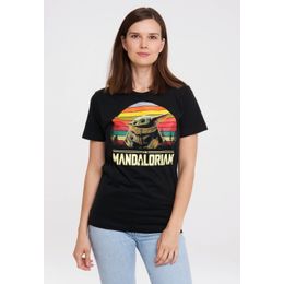 logoshirt Damen T-Shirt "Star Wars - Baby Yoda", schwarz, Gr. XXL, bedruckt, 100% Baumwolle, Shirts, mit lizenziertem Print