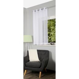 Vorhang HOME BASICS, B:140cm H:245cm, wei&szlig;, Voile, Polyester, Wohnzimmer, Gardinen, "DOLLY", &Ouml;senschal DOLLY