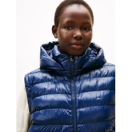 Damen Steppweste "CRV LW PADDED SLIM VEST", blau, Gr. 46, Tommy Hilfiger Curve, unifarben, Steppware, Obermaterial: 100% Nylon. Futter: 100%