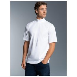 TRIGEMA Herren T-Shirt "TRIGEMA T-Shirt mit Stehkragen", wei&szlig;, Basic, Gr. XL, Single Jersey, 100% Baumwolle, Shirts