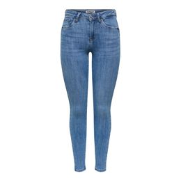 Only Damen Skinny-fit-Jeans "ONLPOWER MID WAIST PUSH UP ANK DET DNM", blau, Gr. M, unifarben, Denim/Jeans, Obermaterial: 92% Baumwolle, 6% Polyester,