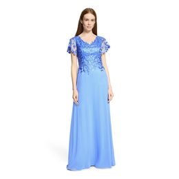 Vera Mont Damen Abendkleid "Damen mit Stickerei"paris blau, Gr. 40, Obermaterial: 100% Polyester. Futter: 100% Polyester, Kleider