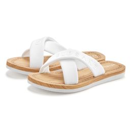 ELBSAND Damen Badepantolette "Badelatsche,Badeschuhe, Badeschlappe, Sandale, Sommerschuh, Pantolette", Gr. 40, wei&szlig;, Obermaterial: 100%