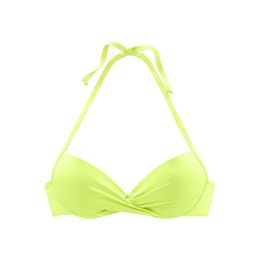 s.Oliver Damen Push-Up-Bikini-Top "Spain", gr&uuml;n, Gr. 42, unifarben, Microfaser, Microfaser, Bikini-Oberteile, in Wickeloptik