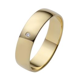Firetti Damen Trauring "Schmuck Geschenk Gold Hochzeit Ehering Trauring "LIEBE"", 21, 0,01 SI = kleine Einschl&uuml;sse mit Brillant, Gelbgold 585, 5mm,
