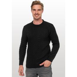 Rusty Neal Herren Strickpullover, schwarz, Gr. M, unifarben, 70% Polyacryl, 30% Baumwolle, Pullover, mit angesagtem Design