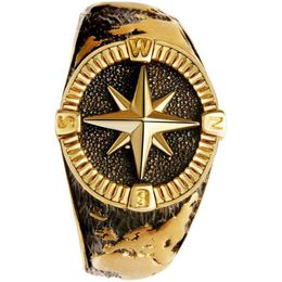 Firetti Damen Silberring "Schmuck Geschenk Silber 925 Fingerring Windrose Welt", 20, Silber 925 (Sterlingsilber), 4,5mm, schwarz, Silber 925