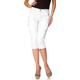 Damen Caprihose, wei&szlig;, Gr. 46, B.C. Best Connections by Heine, unifarben, 98% Baumwolle, 2% Elasthan, Hosen