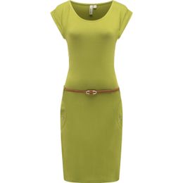 Ragwear Damen Sommerkleid "Tagg"pistazie, Gr. S, Material: 95% Viskose, 5% Elasthan, Kleider, Damen Kurzarm-Kleid mit Tailleng&uuml;rtel und Taschen