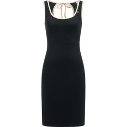 Ragwear Damen Shirtkleid "Montyca Short YOUMODO", schwarz, Gr. S, Material: 95% Baumwolle, 5% Elasthan, Kleider, Sommerkleid mit kontrastfarbenen