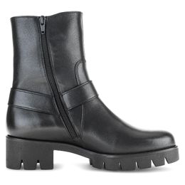 Gabor Damen Bikerboots, Gr. 42, schwarz, Kalbsleder, unifarben, Schuhe, Blockabsatz, Stiefelette, Boots mit Nieten besetzt