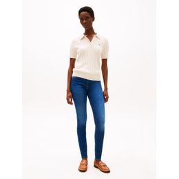 Tommy Hilfiger Damen Skinny-fit-Jeans "COMO Skinny RW ACE mit Logo-Badge und kn&ouml;chellangem Schnitt", blau, Gr. 31, unifarben, Denim/Jeans,