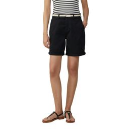 s.Oliver Damen Chinoshorts, schwarz, Gr. 46, unifarben, Obermaterial: 98% Baumwolle, 2% Elasthan, Hosen, Sommerhose mit geflochtenem G&uuml;rtel