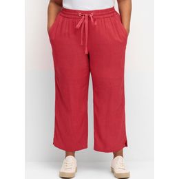 sheego Damen Schlupfhose, lila, Gr. 48, unifarben, 100% Viskose, Hosen