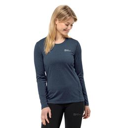 Jack Wolfskin Damen Rundhalspullover "SKY THERMAL L/S W"midnightsky, Gr. L, Obermaterial: 100% Polyester, Pullover