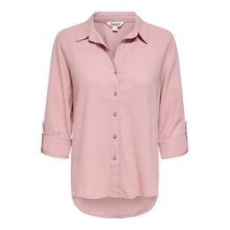 Only Damen Hemdbluse "ONLGOA 3/4 STRAP LINEN BL SHIRT CC PNT"burnished lila, Gr. M, unifarben, Web, Obermaterial: 70% Viskose, 30% Leinen, Blusen,