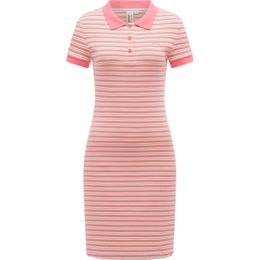Ragwear Damen A-Linien-Kleid "Colaro Stripes Dress YOUMODO"pink, Gr. S, Material: 95% Baumwolle, 5% Elasthan, Kleider, Gestreiftes Damen Minikleid
