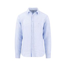 Fynch-Hatton Herren Leinenhemd, blau, Gr. XXL, unifarben, Web, Obermaterial: 100% Leinen, Hemden, mit Logo Stickerei