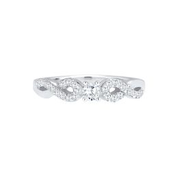 Elli Damen Fingerring "Infinity Zirkonia 925 Sterling Silber", 52mm,mit Steinen, Silber 925 (Sterlingsilber), 2mmwei&szlig;, Silber 925 (Sterlingsilber),