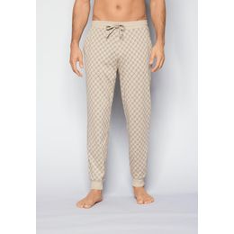 JOOP! JOOP Herren Pyjamahose "Leisure", Gr. XXL, beige, Jersey, Obermaterial: 100% Baumwolle, Hosen, mit Cornflower-Print, seitlichen Taschen und Bindeband