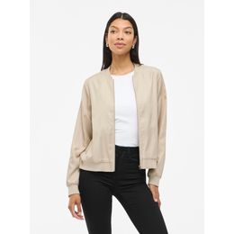 Vila Damen Blouson "VIPAPAYA L/S BOMBER JACKET - NOOS", beige, Gr. 40, unifarben, Web, Obermaterial: 100% Polyester, Jacken, Kunstfaser