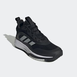 Herren Basketballschuh "OWN THE GAME 3", adidas Sportswear, Gr. 47, schwarz-wei&szlig;, Synthetik, Textil, Schuhe