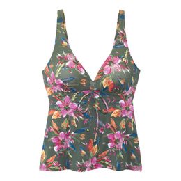 Lascana Damen B&uuml;gel-Tankini-Top "Malia", bunt, Gr. 44, bedruckt, Microfaser, Bikini-Oberteile, mit tropischem Print