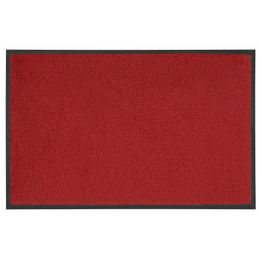 Fu&szlig;matte, B:40cm H:9mm L:60cm, rot, wash+dry by Kleen-Tex, Kunstfaser, Au&szlig;enbereich, Teppiche, "Original Uni, Schmutzfangteppich", Schmutzmatte,