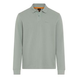 BOSS Orange Herren Poloshirt "Petempestolong", gr&uuml;n, Gr. S, Jersey, Obermaterial: 82% Baumwolle, 12% Polyamid, 6% Elasthan, Shirts, mit Knopfleiste