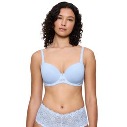 Triumph Damen B&uuml;gel-BH "Amourette WP", Gr. 80, blau, Microtouch, Obermaterial: 61% Polyester, 27% Polyamid, 12% Elasthan, BHs, Stretch-Spitze, glatte