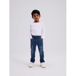 name it Jungen Slim-fit-Jeans "NMMSILAS SLIM SWE JEANS 8001-TH NOOS", blau, Gr. 122, unifarben, Denim/Jeans, Obermaterial: 70% Baumwolle, 27%