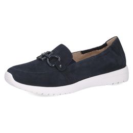 Caprice Damen Slipper, Gr. 37, blau, Veloursleder, Schuhe, Schlupfschuh, Freizeitschuh, Halbschuh mit sch&ouml;ner Zierschnalle