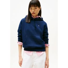 Tommy Jeans Damen Kapuzensweatshirt "TJW REG S FLAG HOODIE", blau, Gr. XXS, unifarben, Sweatware, Obermaterial: 80% Baumwolle, 20% Polyester,