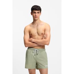 Badehose HUGO UNDERWEAR "Haiti", Herren, Gr. M (50), N-Gr, dunkelgr&uuml;n 306, Microfaser, Obermaterial: 100% Polyacryl, Badehosen Badehose, mit Markenschriftzug auf der Kordel