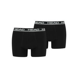 Head Herren Boxershorts "Head BASIC BOXER 2P", Gr. XXL, schwarz, Obermaterial: 95% Baumwolle, 5% Elasthan, unifarben mit Farbeinsatz, Unterhosen, mit