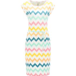 Ragwear Damen Sommerkleid "Taggien Print", bunt, Gr. XL, Material: 95% Viskose, 5% Elasthan, Kleider, Leichtes, bequemes Midikleid mit Muster