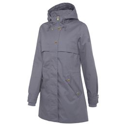Damen Outdoorjacke, blau, Gr. XS, French Connection, unifarben, Web, Obermaterial: 68% Baumwolle, 32% Polyamid. Futter: 85% Polyester, 15% Baumwolle.