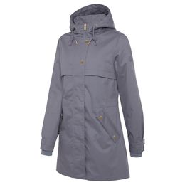 Damen Outdoorjacke, blau, Gr. M, French Connection, unifarben, Web, Obermaterial: 68% Baumwolle, 32% Polyamid. Futter: 85% Polyester, 15% Baumwolle.