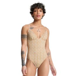 Quiksilver Damen Badeanzug "Aiton", beige, Gr. M, Obermaterial: 87% Nylon, 13% Elasthan., Badeanz&uuml;ge